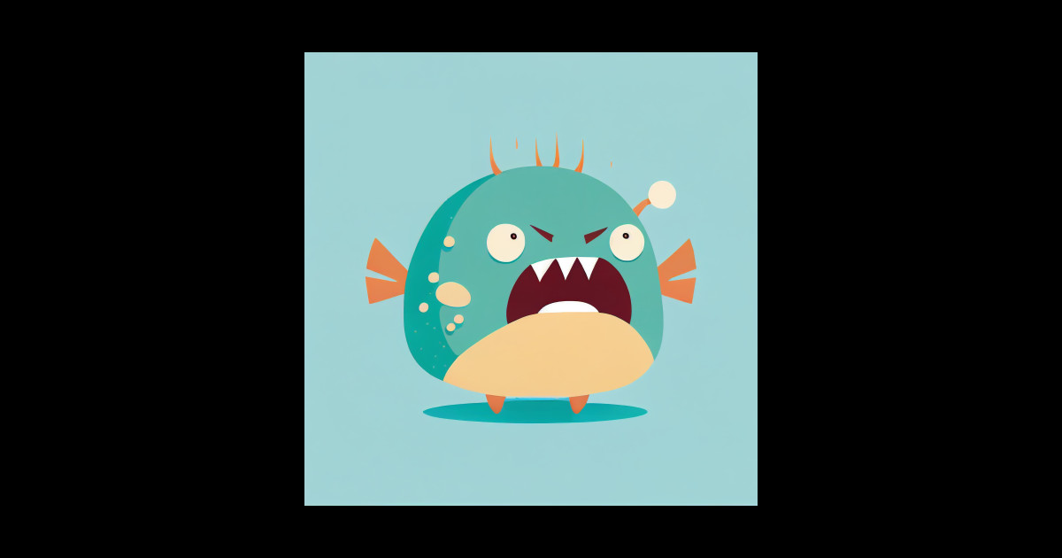Angry Anglerfish - Anglerfish - Sticker | TeePublic
