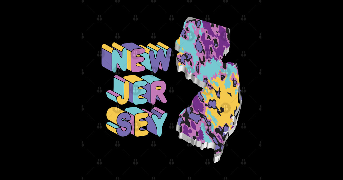 New Jersey State Abstract Art - New Jersey State - Sticker | TeePublic