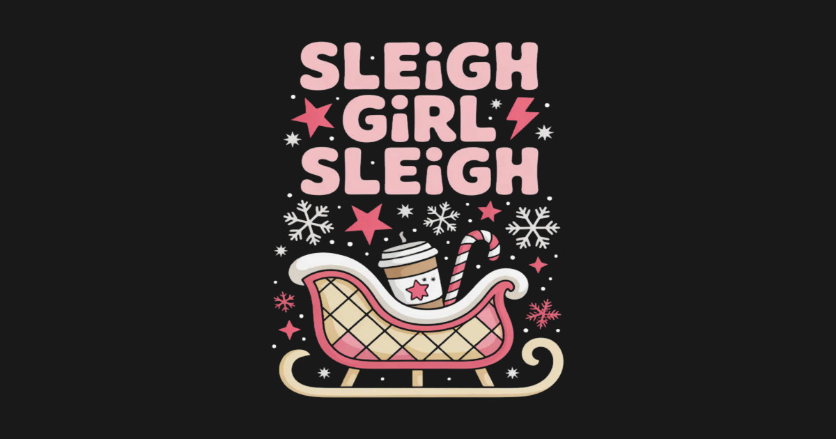 Christmas Gingerbread Pink Sleigh Girl Xmas Girls Kids Women ...