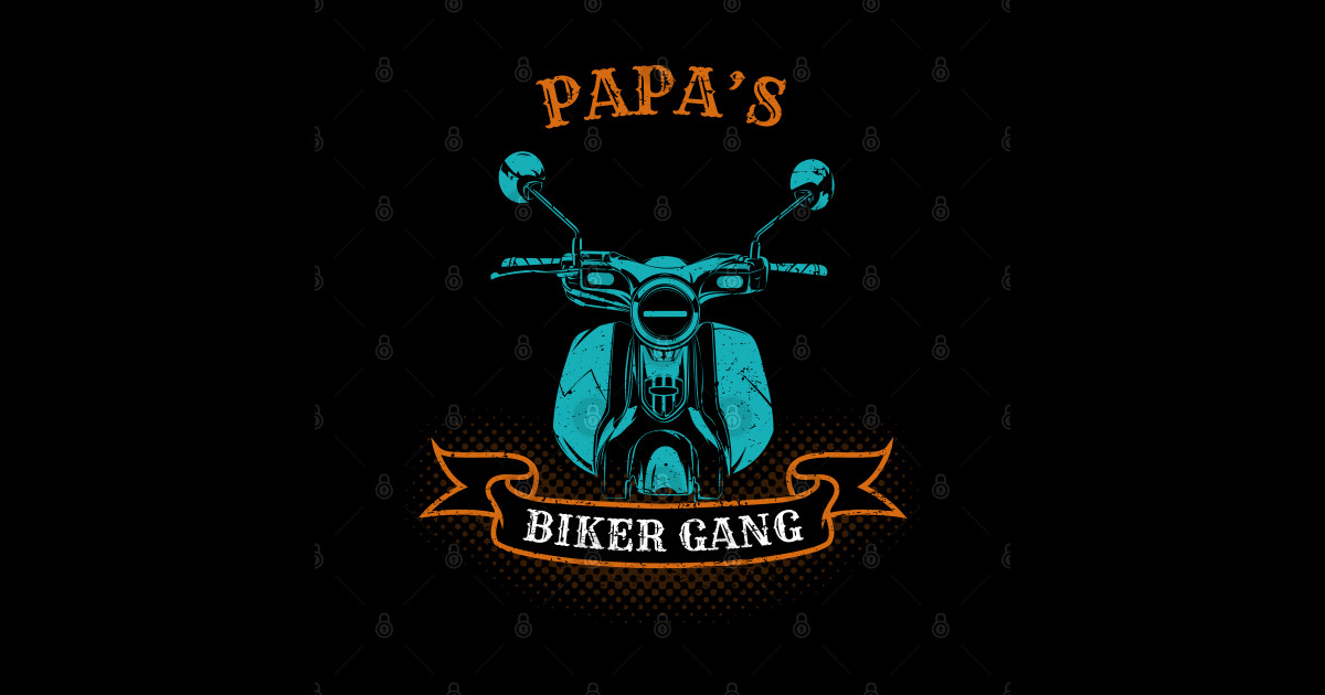 Papa's Biker Gang Father's Day - Papas Biker Gang - Sticker | TeePublic