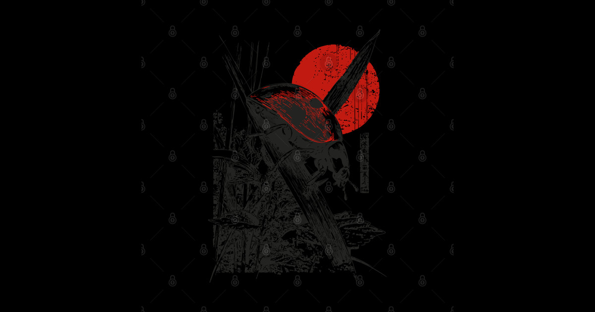 Ladybug Samurai Bug with Japanese Calligraphy - Ladybug - Sticker ...