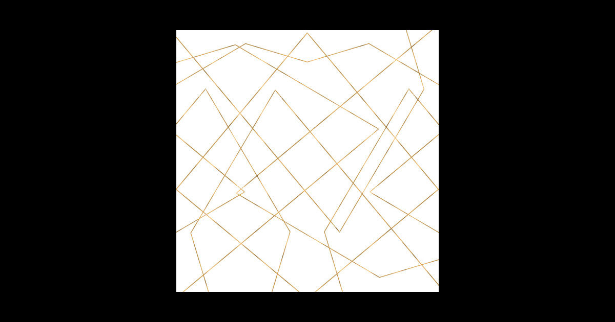 Modern Gold Geometric Strokes Abstract Design - Trendy - Sticker ...