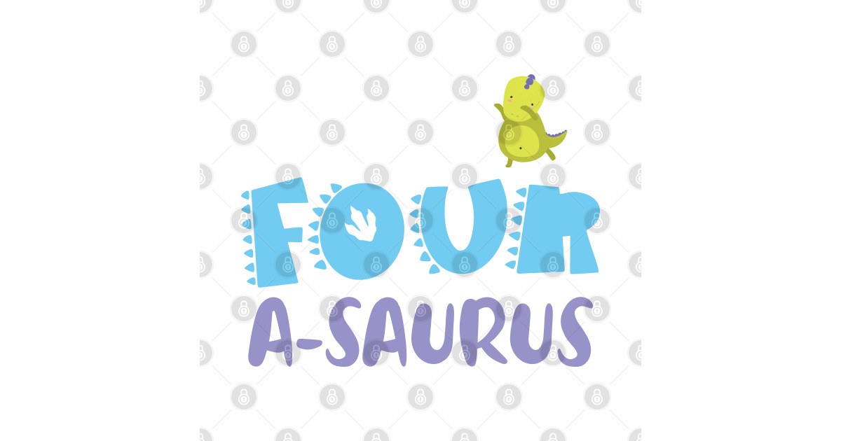 Family Dinosaur Matching 4th Birthday four-A-Saurus Gift For Boys Kids ...