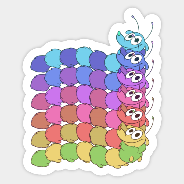 Caterpillar rainbow - Caterpillar - Sticker | TeePublic
