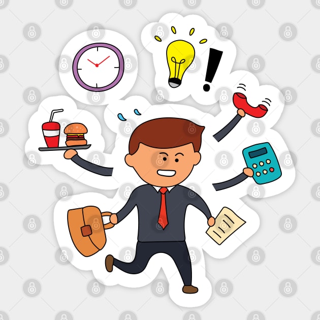 multitasking cartoon