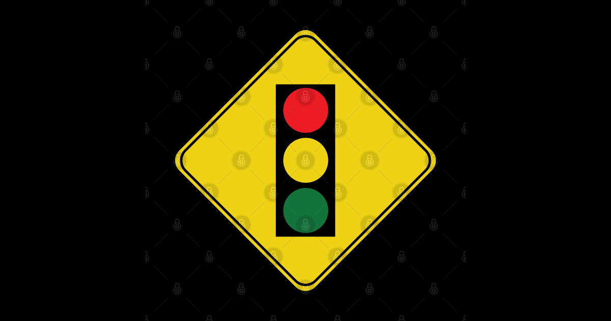 Caution Road Sign Traffic Light - Caution - Posters and Art Prints ...