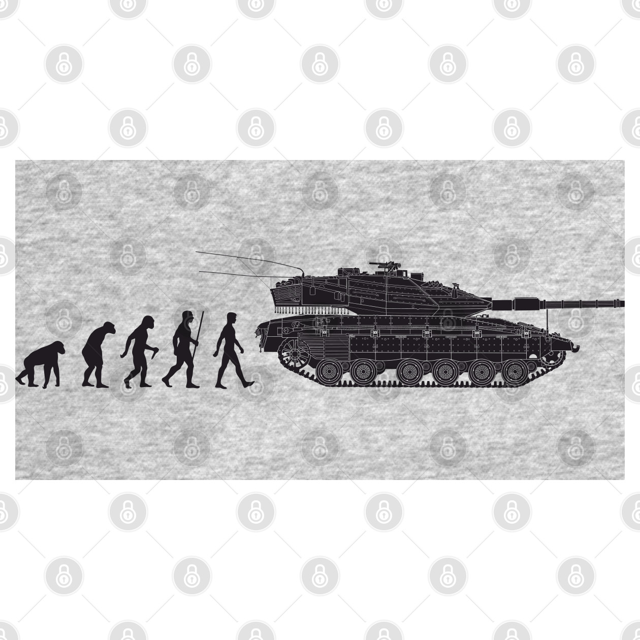 Comic evolution of a man into a Merkava Mk 4 tank - Tank - T-Shirt ...