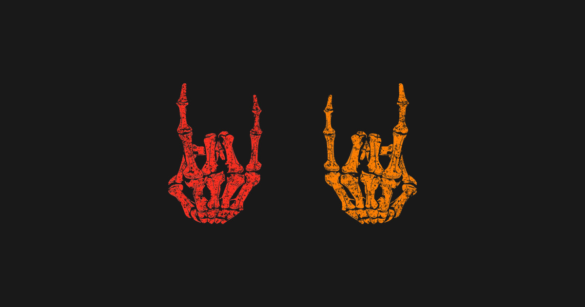 Rock On Rock Star Skeleton Hands Rocker Funny Halloween - Halloween ...