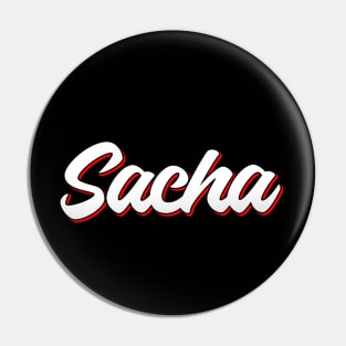 Sacha Name Cool 70s Retro Font Pins and Buttons for Sale | TeePublic