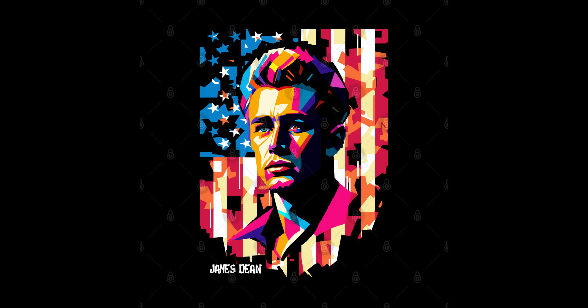 James Dean - Rebel Icon - WPAP Portrait - James Dean - Sticker | TeePublic