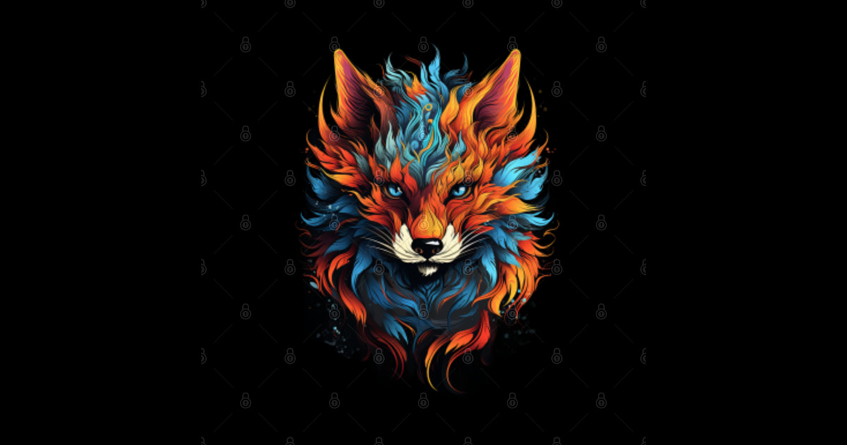 Fiery Fox - Animal - Sticker | TeePublic