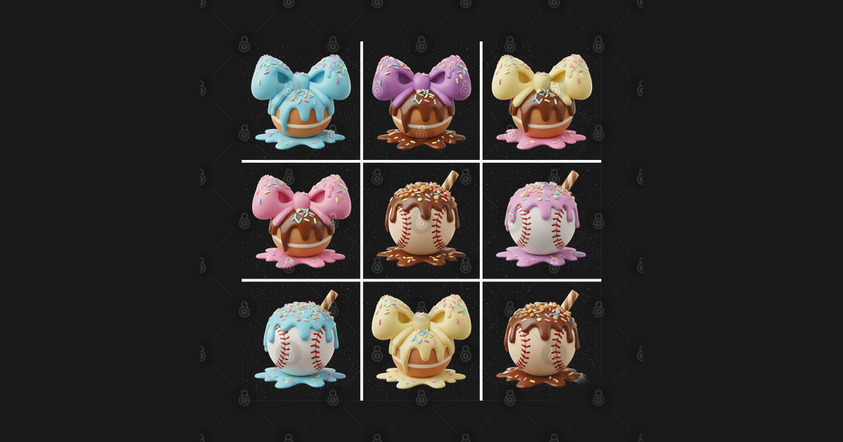 Baseball Sister Drip Bow Ice Cream Drip Girls Sprinkle Youth - Baseball ...