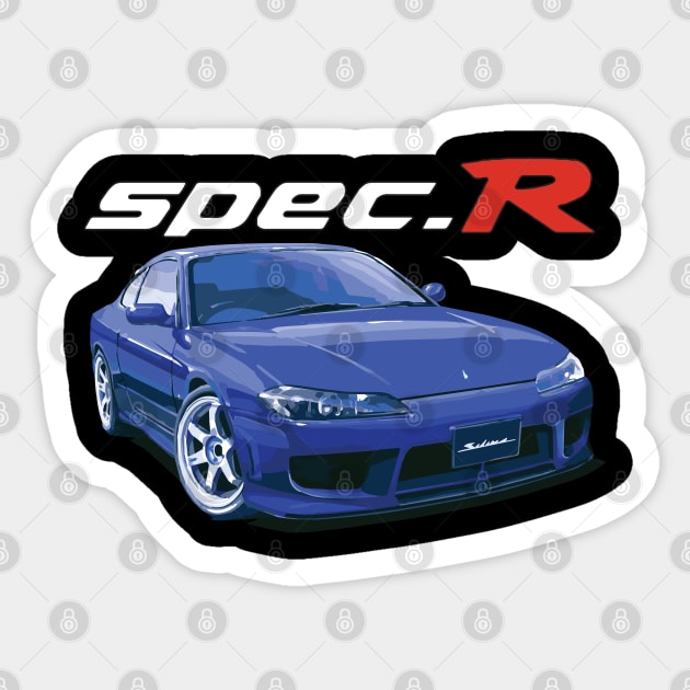 s15 spec r aero tv3 brilliant blue te37 - 240sx - Sticker | TeePublic