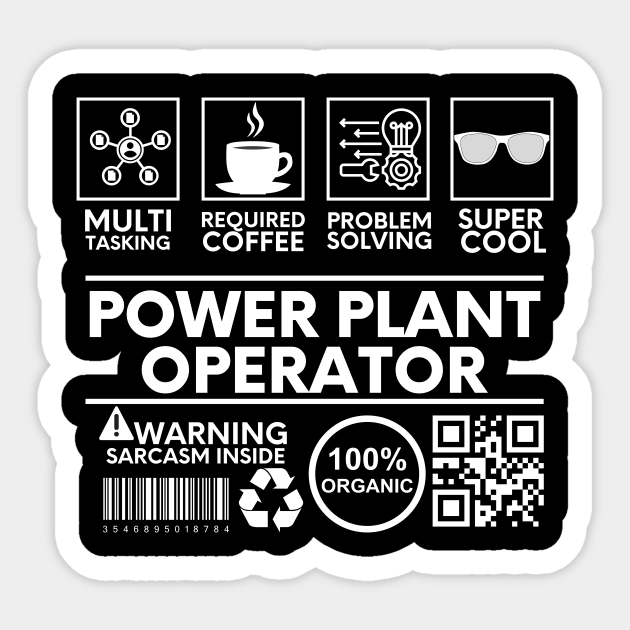 Power Plant Operator Black - Power Plant Operator - Sticker | TeePublic