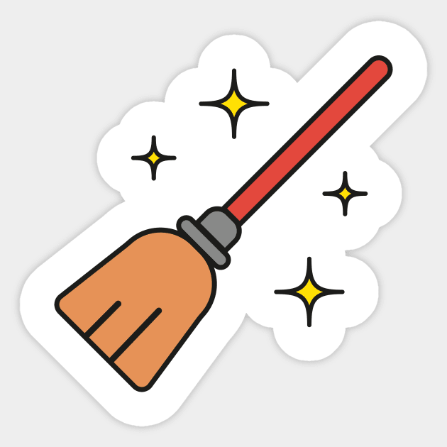 witch's broom - Halloween - Sticker | TeePublic