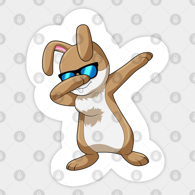Rabbit at Hip Hop Dance Dab - Rabbit - Sticker | TeePublic