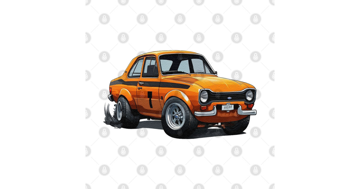 cartoon Ford Escort MK1 - Ford Escort - T-Shirt | TeePublic