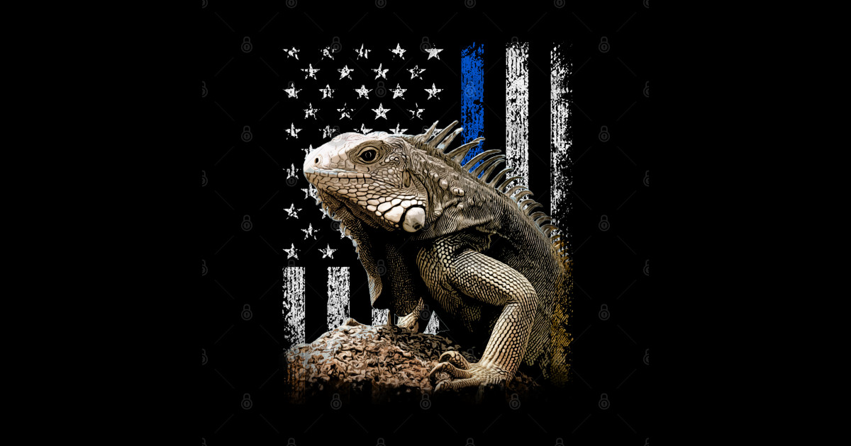 Colorful Iguana: Nature's Scaly Beauty American Flag - Iguana Wildlife ...