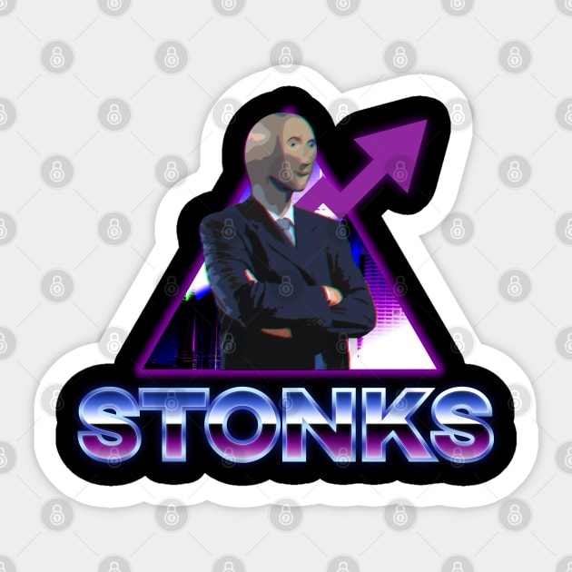 Stonks Aesthetic - Stonks - Sticker | TeePublic