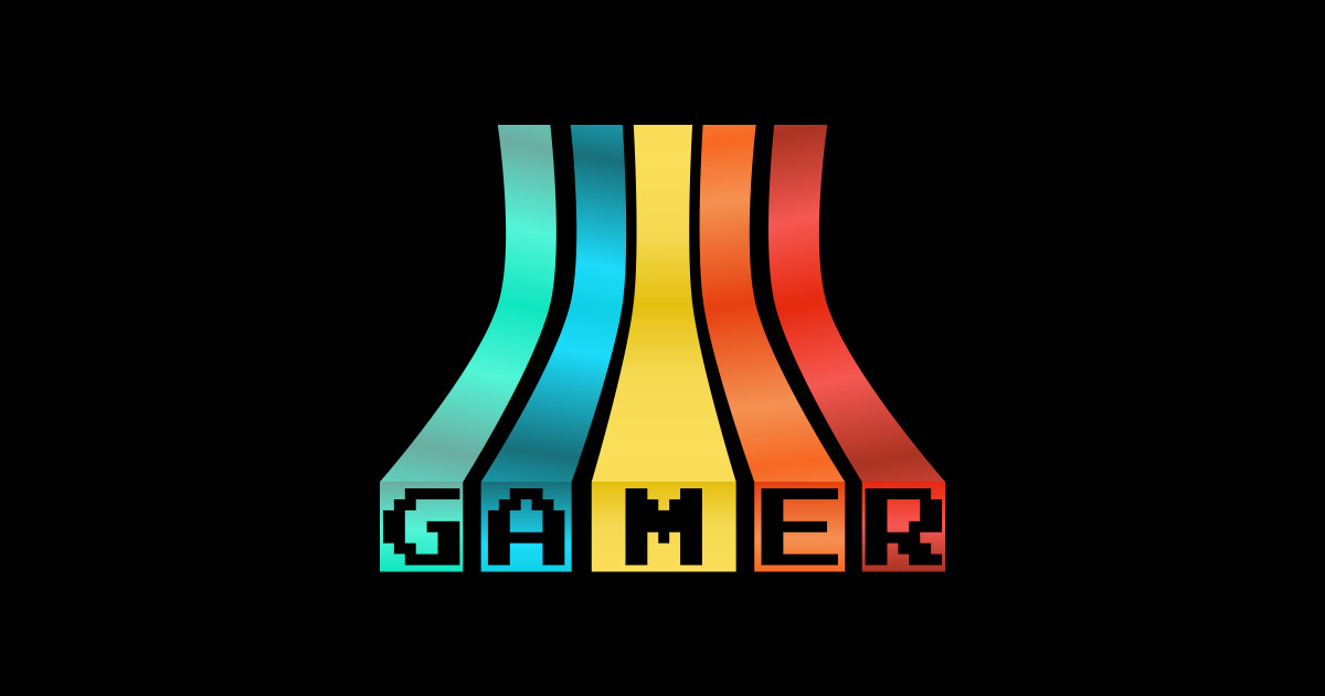 80s Rainbow Gamer Glowing Stripes - 80s Gamer - Sticker | TeePublic
