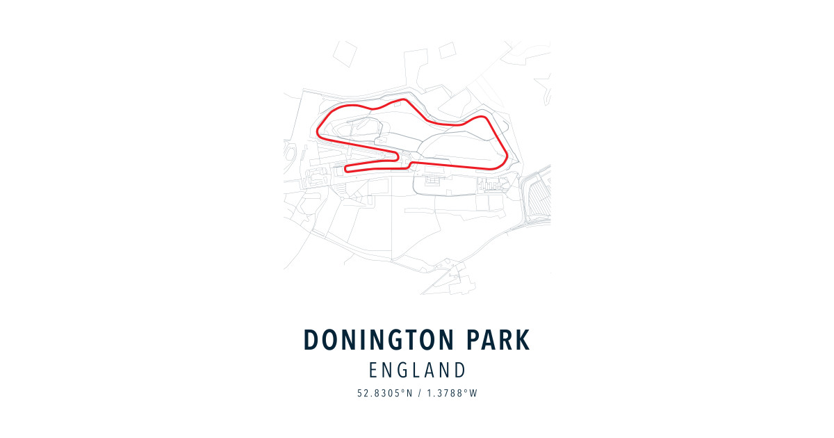 donington park simple map - Raceway - T-Shirt | TeePublic
