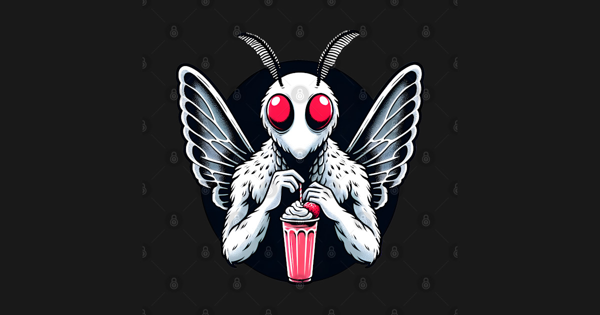 Cute Mothman Anime Kawaii Milkshake Cryptids Mothman - Moth Man - T ...