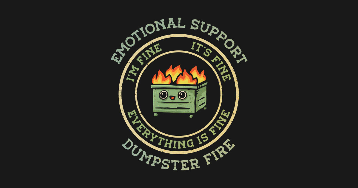 Emotional Support Dumpster Fire - Dumpster Fire - T-Shirt | TeePublic