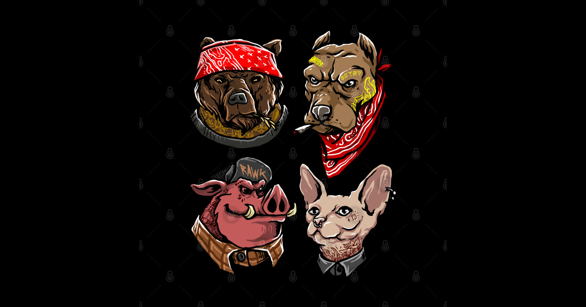 gangster animal - Gangster Animal - Sticker | TeePublic