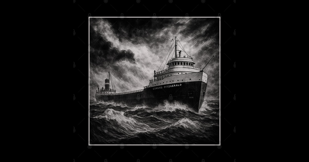 Edmund Fitzgerald, Great Lakes shipwreck - Edmund Fitzgerald - Sticker ...