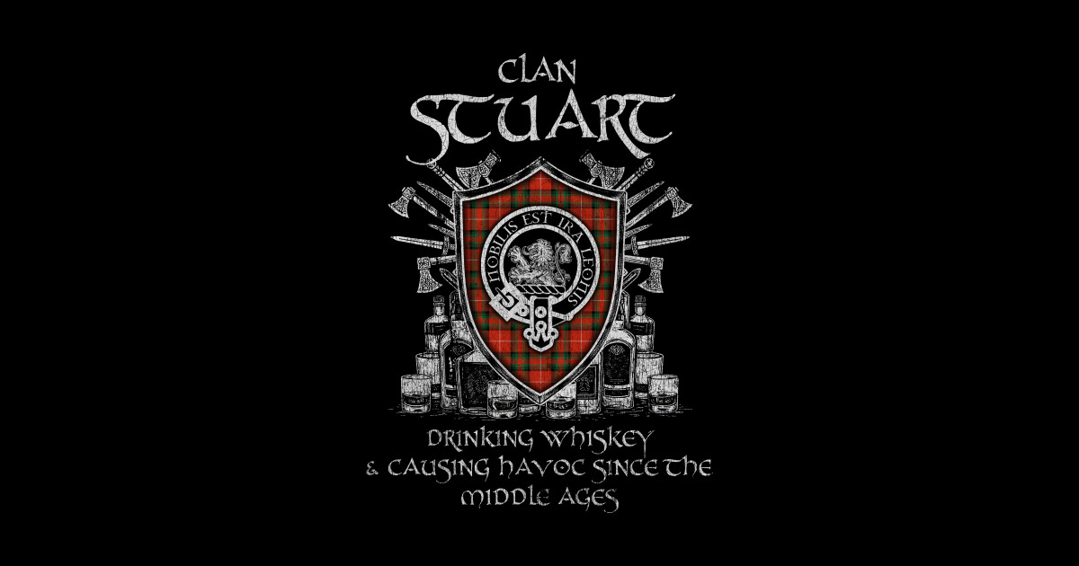 Clan Stuart of Bute drinking whiskey and causing havoc heritage crest ...