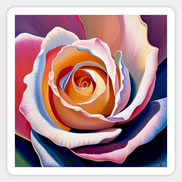 Subtle Rainbow Color Washed Rose - Subtle - Sticker | TeePublic