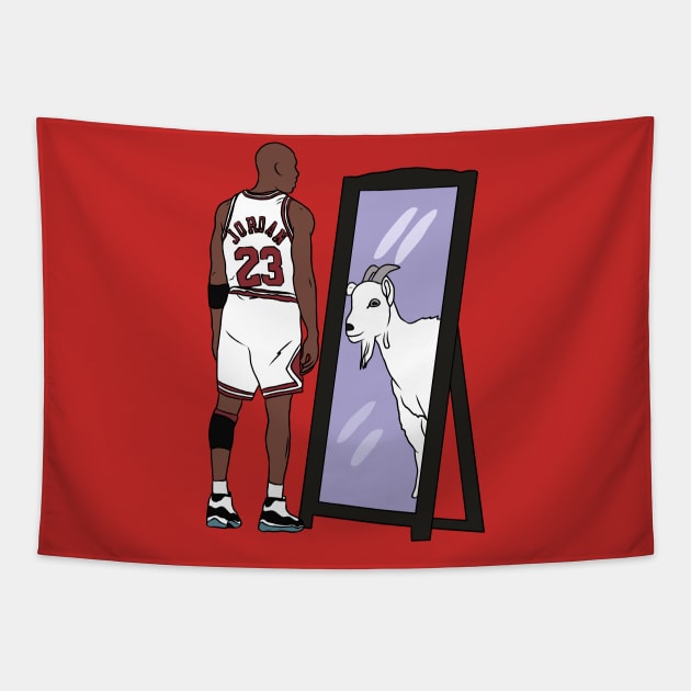 Michael Jordan Mirror GOAT - Michael Jordan - Tapestry | TeePublic