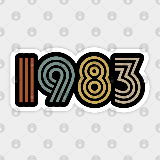 1983 Birth Year Retro Style - 1983 - Sticker | TeePublic