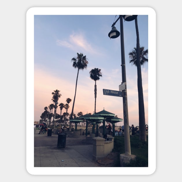 Venice Beach Boardwalk Sunset - Venice Beach - Sticker | TeePublic