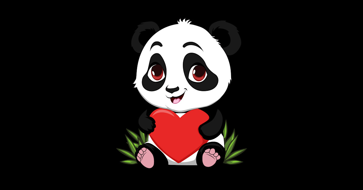 Cute cartoon chibi panda - Panda - Sticker | TeePublic