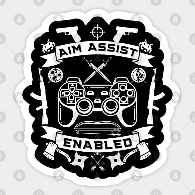 aim assist enabled - gamer - Gaming Remote Controller - Sticker | TeePublic