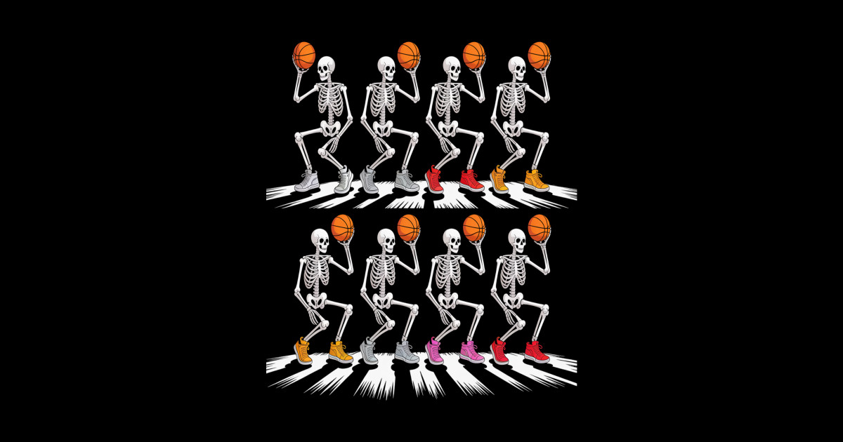 Halloween Basketball Skeletons Dunking Dribble Boys Kids - Halloween ...