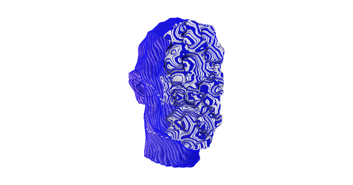 Trippy - 3D Model Blue Abstract Texture - Illustration Artwork - T ...