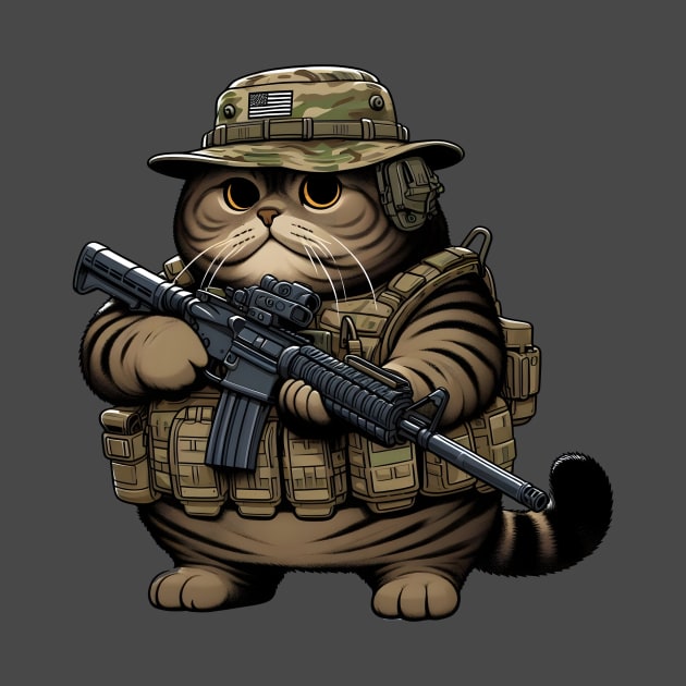 Tactical Cat - Cat - T-Shirt | TeePublic