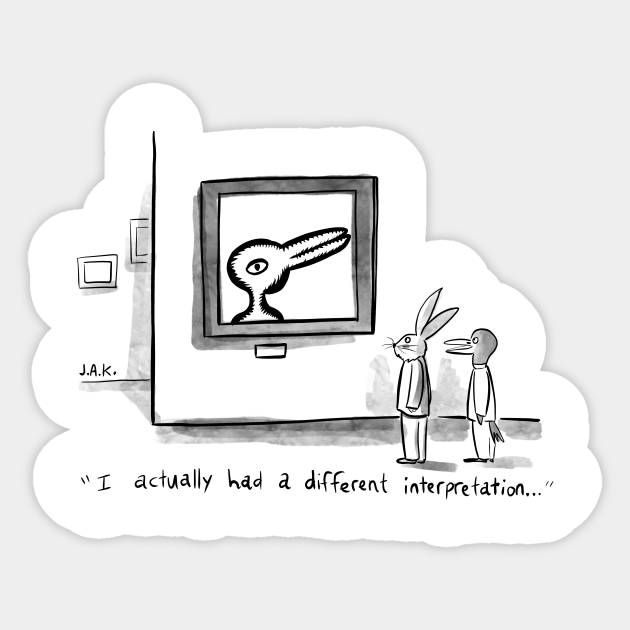 "I actually had a different interpretation." - Cartoon - Sticker ...