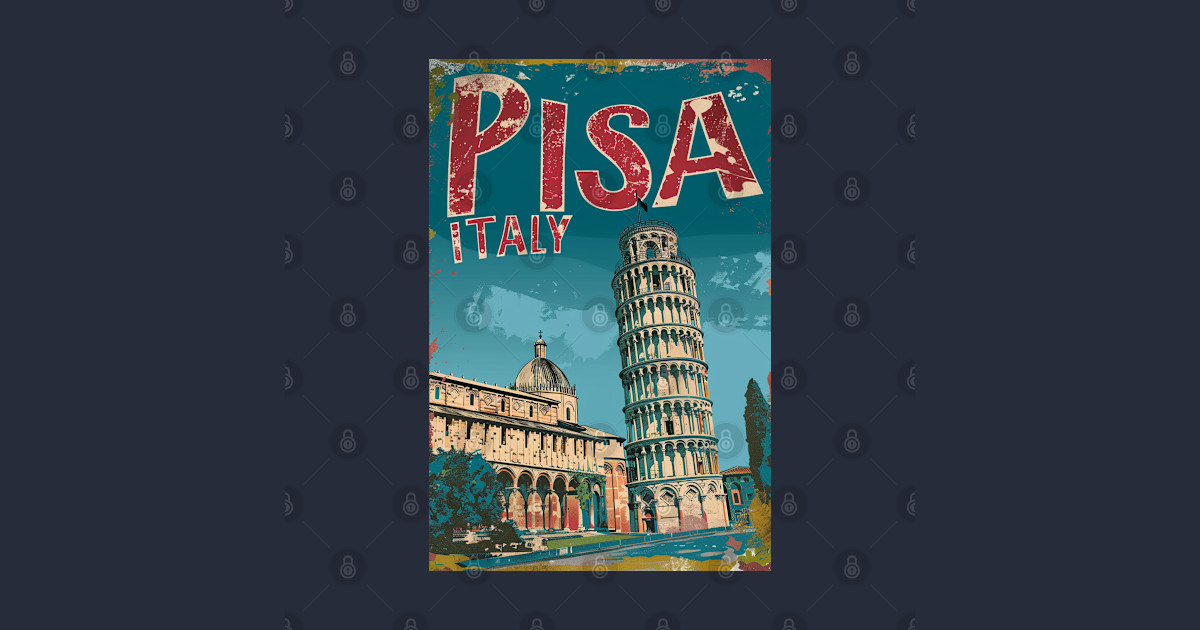 A Vintage Travel Illustration of Pisa - Italy - Pisa - T-Shirt | TeePublic
