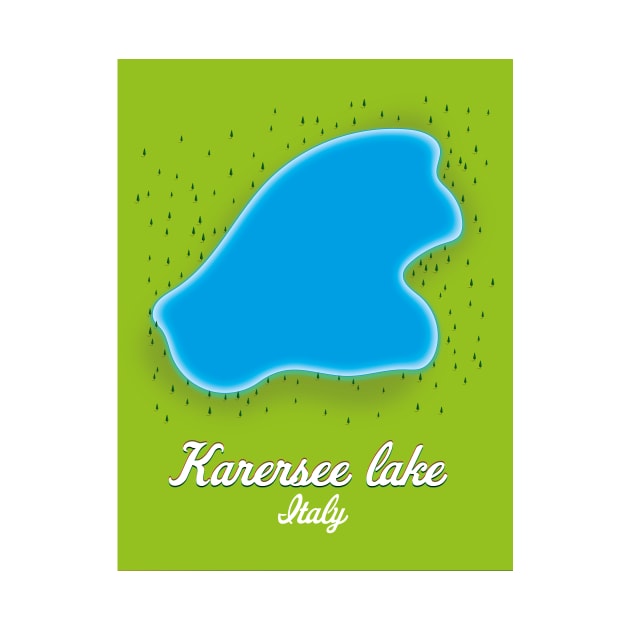 Karersee lake Italy map - Karersee Lake Italy - T-Shirt | TeePublic