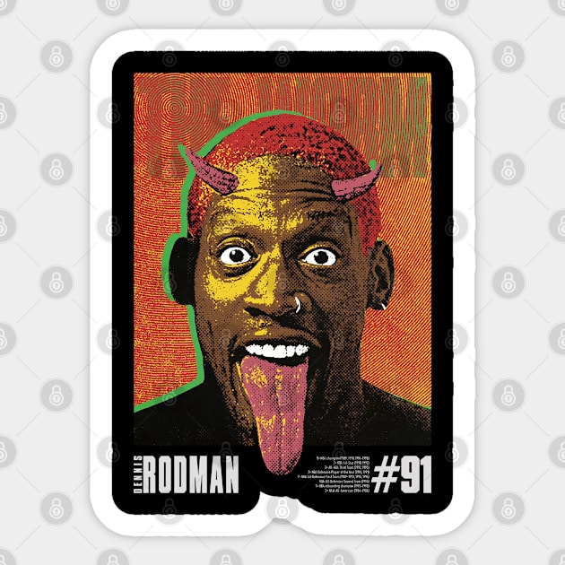 Dennis Rodman Expression - Basketball - Sticker | TeePublic
