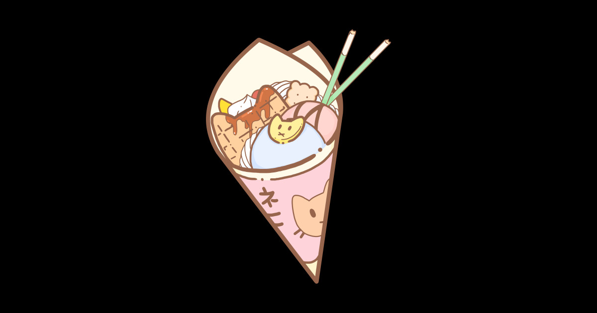 Cat Crepe - Kawaii - Sticker | TeePublic