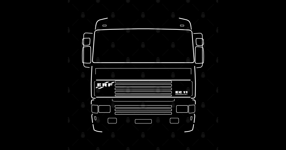 Classic 1990s ERF EC11 lorry white outline graphic - Erf - Sticker ...