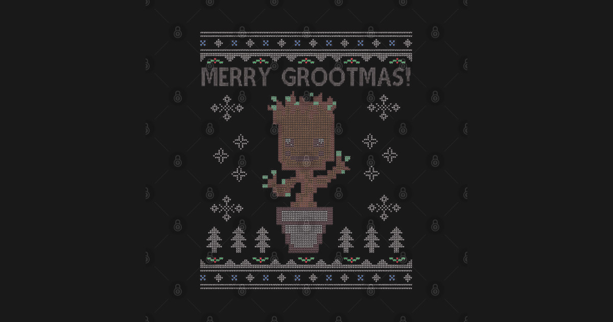Guardians Of the Galaxy Merry Grootmas Christmas Knit Pattern - Groot ...