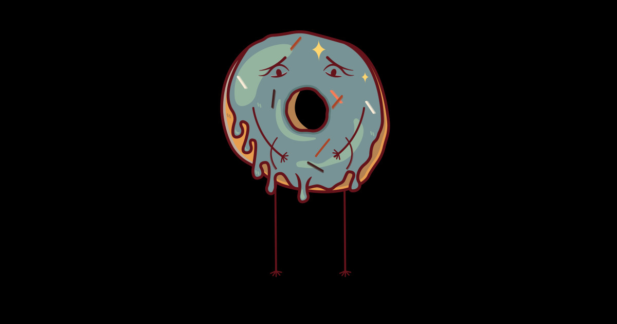 Cute Character - Sad Donuts - Food Illustration - Sticker | TeePublic