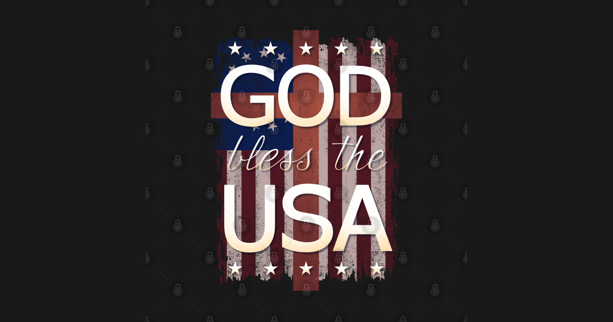God Bless the USA (tattered flag version) - God Bless America - T-Shirt ...