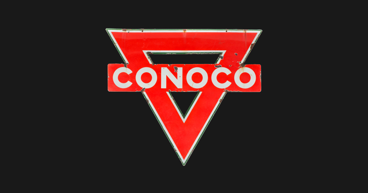 CONOCO gasoline vintage sign rusted version - Conoco - T-Shirt | TeePublic
