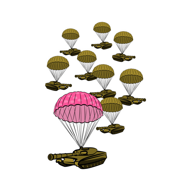 Tank Parachute - Homorous - T-Shirt | TeePublic